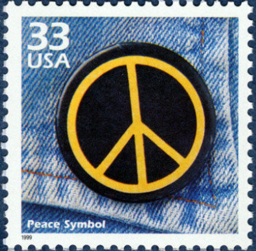 One 1 Celebrate the 1960s Peace Sign 33c Unused Postage Stamp // 33 ...
