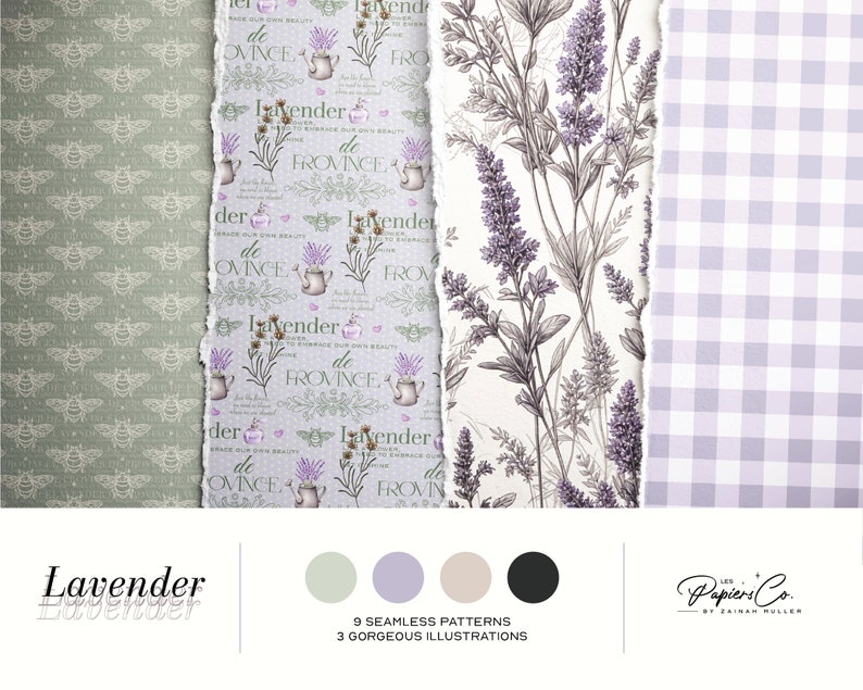 Lavender Digital Paper Pack - 12 Sheets - 300 Dpi - Etsy