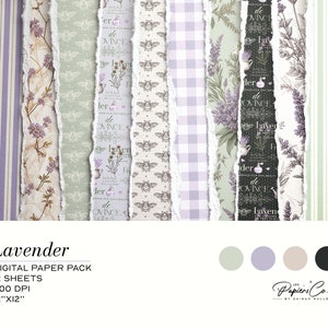 Lavender Digital Paper Pack - 12 Sheets - 300 Dpi - Etsy