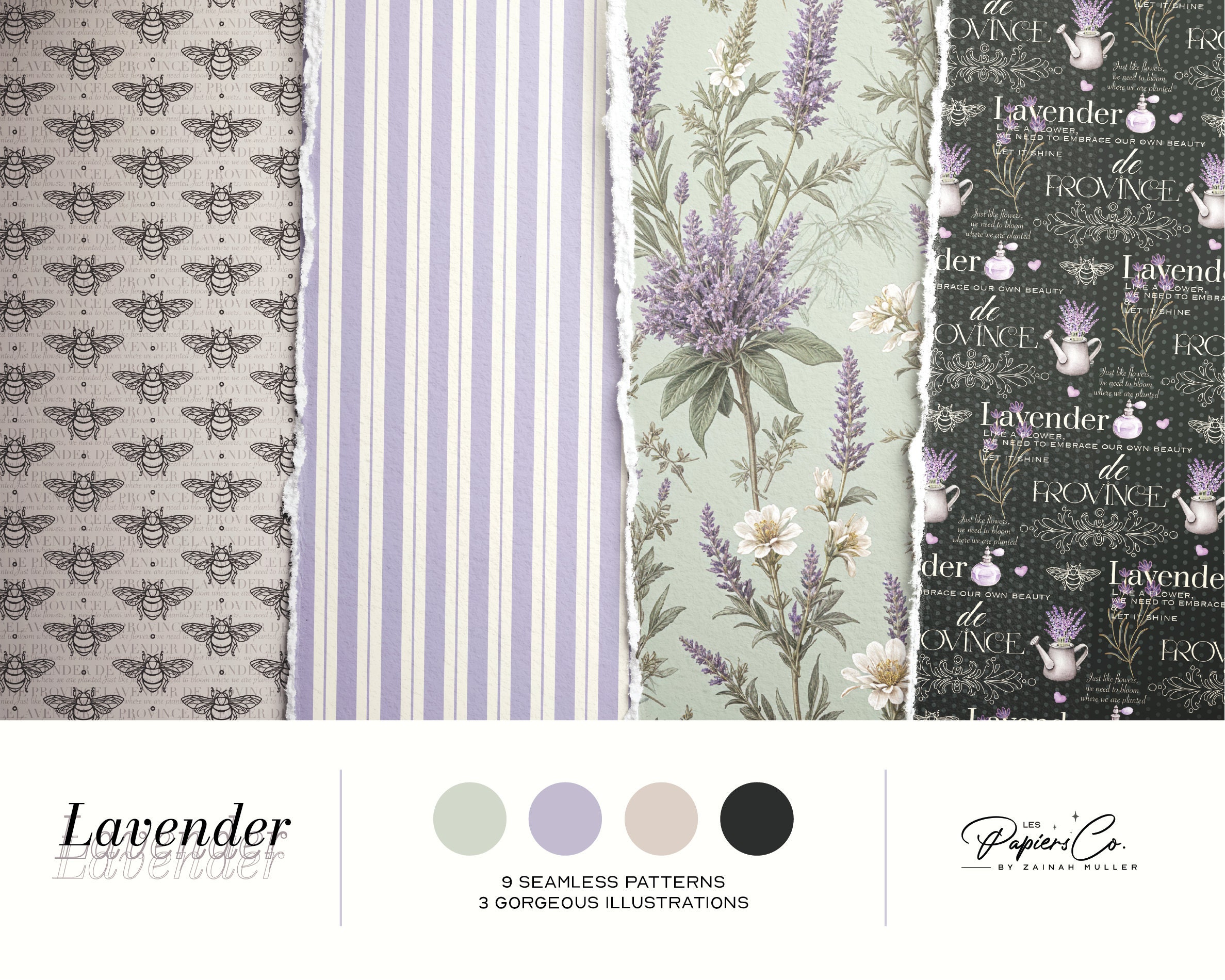 Lavender Digital Paper Pack - 12 Sheets - 300 Dpi - Etsy