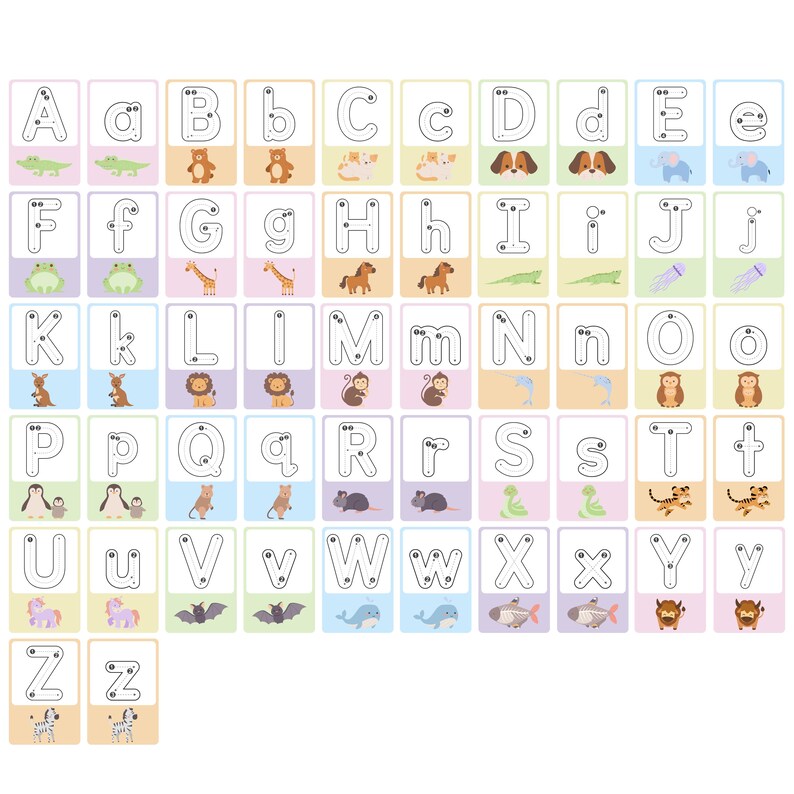 Alphabet Tracing Flashcard Matching Memory Game, Upper & Lower Case ...