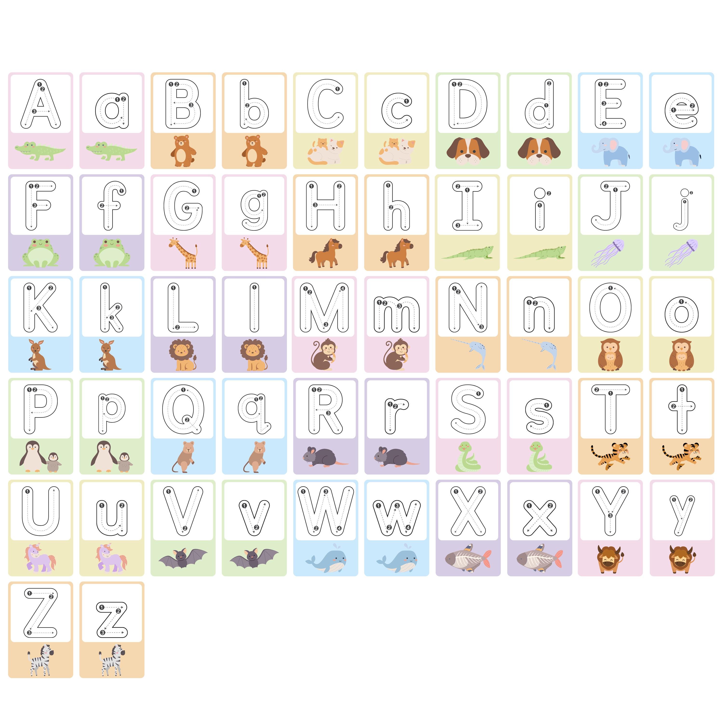 Alphabet Tracing Flashcard Matching Memory Game, Upper & Lower Case ...