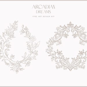 Neoclassical Inspired Luxe Design Kit - Arcadian Style Clipart - Fine ...