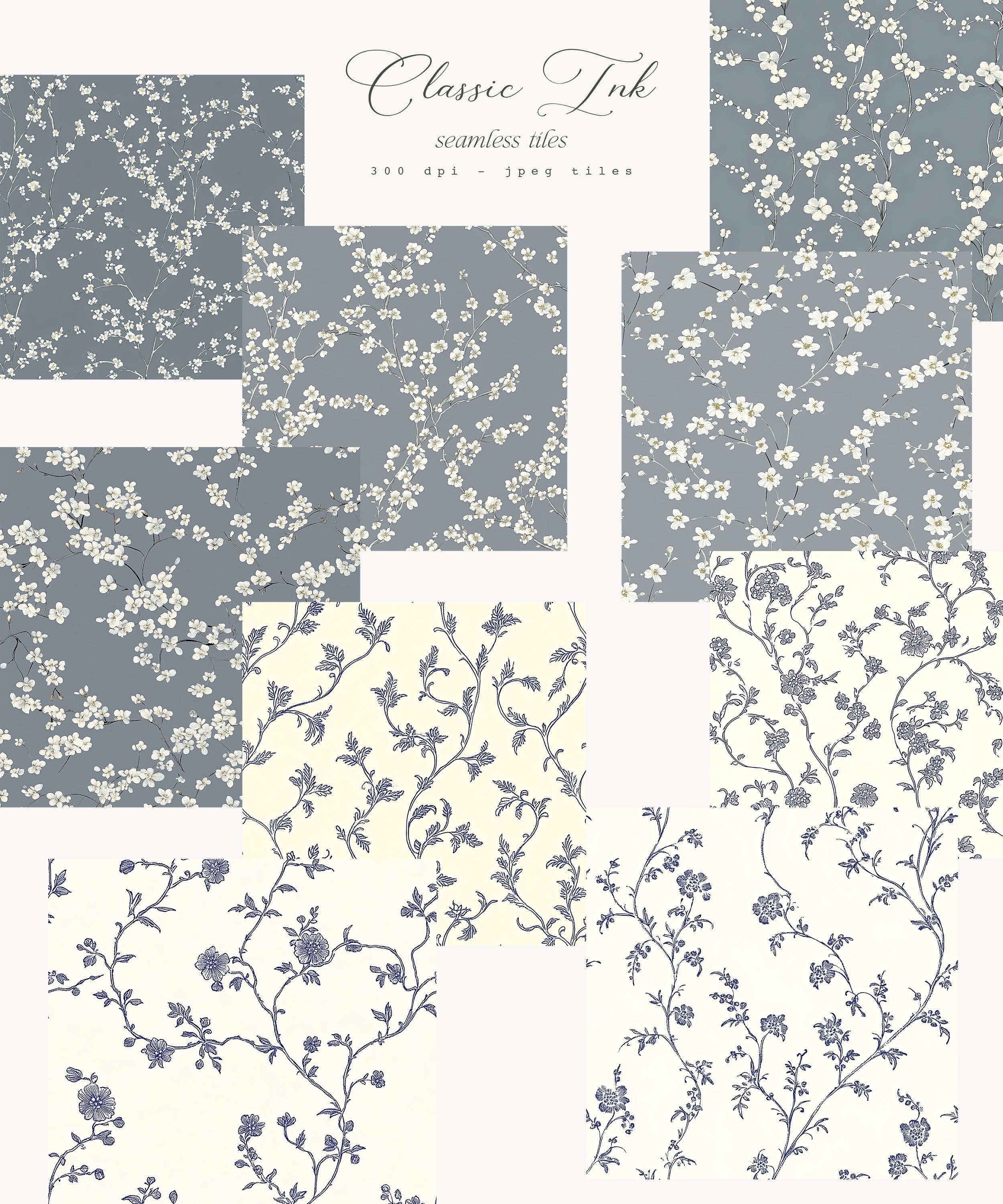 Vintage Style Patterns - Seamless Patterns - Classic Ink Patterns ...