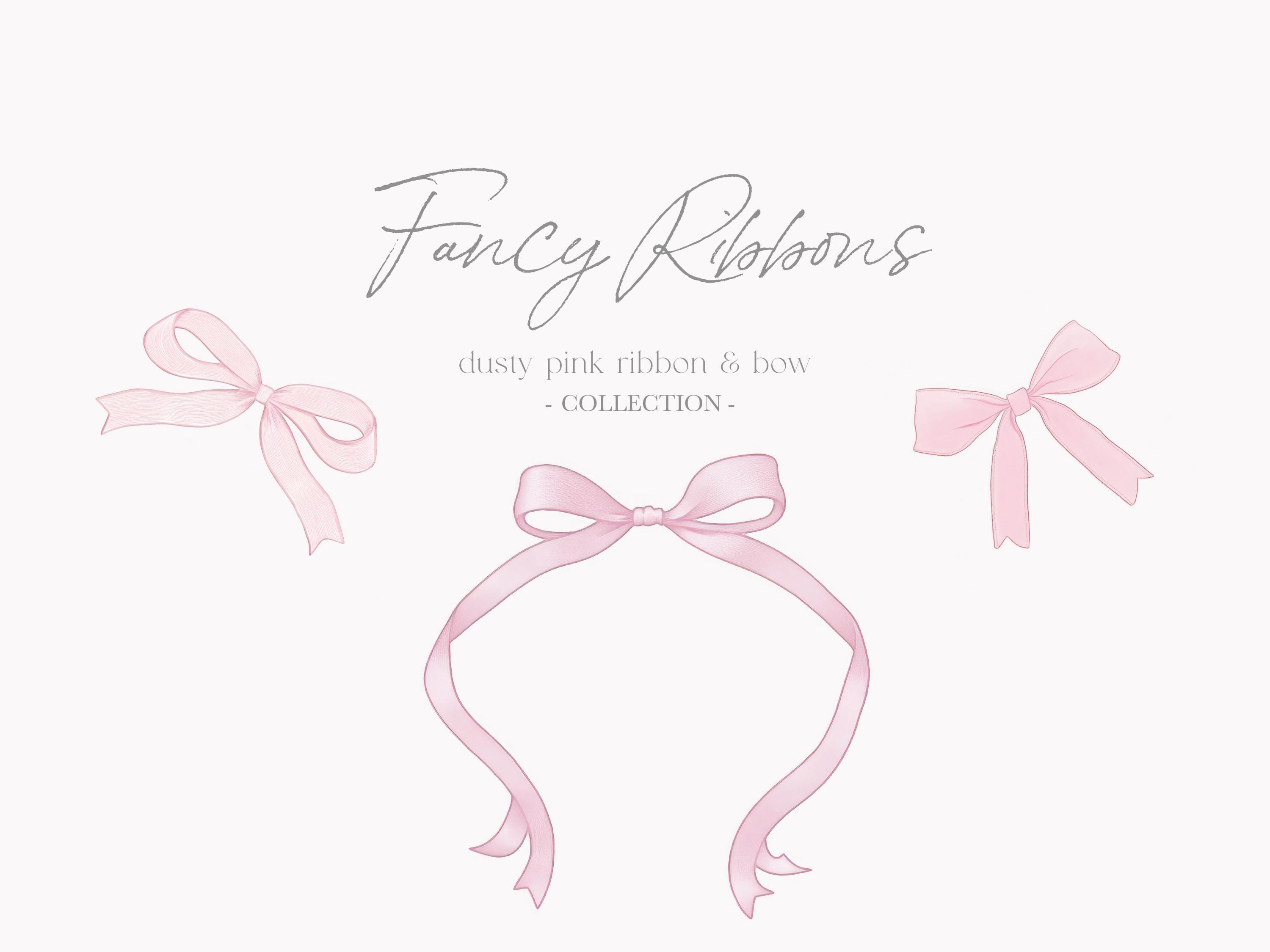Pink Ribbons & Bows Clipart - Coquette Ribbons - Pink Bows - Coquette ...