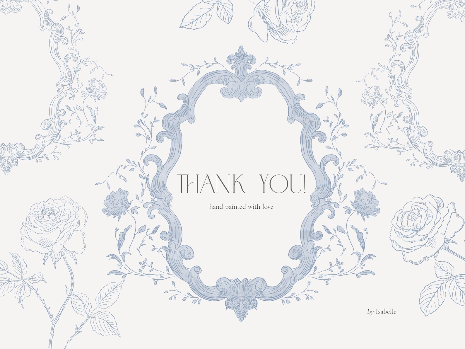 Baroque Inspired Line Art Royal Blue Clipart Set With Seamless Patterns ...