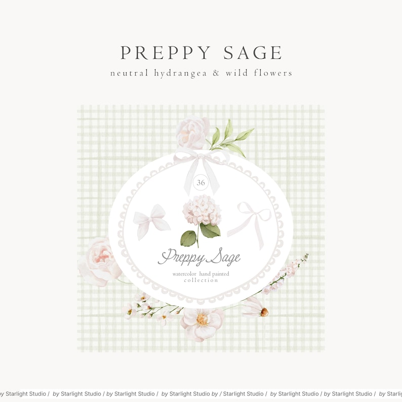 Watercolor Preppy Chinoiserie Bundle - 3 in 1 - Neutral - Blue - Pink ...