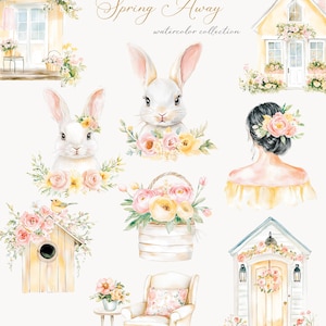 Watercolor Spring Clipart - Spring Collection - Spring and Easter ...