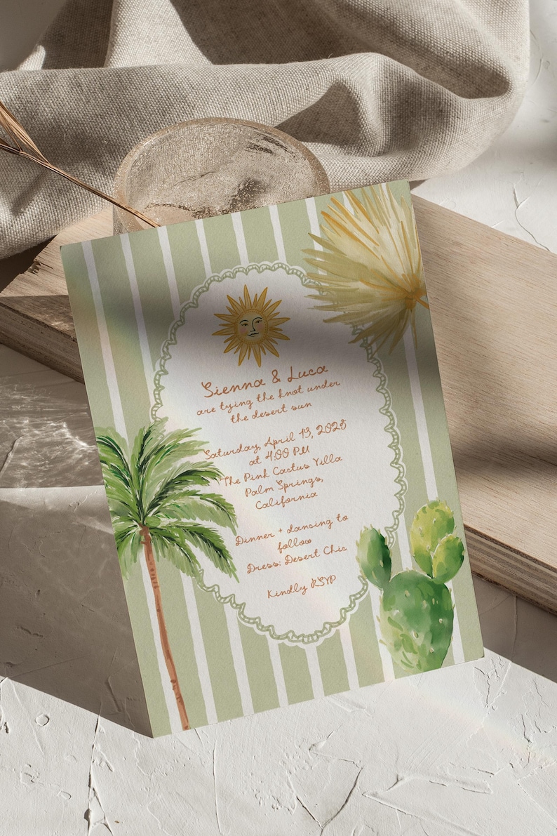 Watercolor Hand Painted Palm Springs Aesthetic Doodles - Whimsical ...