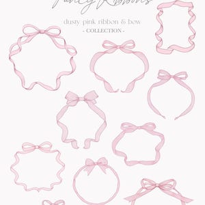 Pink Ribbons & Bows Clipart - Coquette Ribbons - Pink Bows - Coquette ...