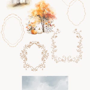 Watercolor Rustic Fall Clipart - Preppy Fall - September Clipart - Fine ...