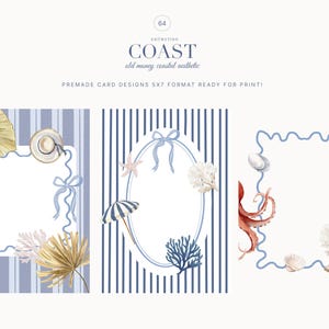 Watercolor Coastal Old Money Aesthetic Clipart - Hand Painted ...