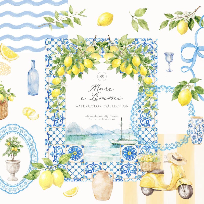 Italian Fruit Clipart - Etsy UK