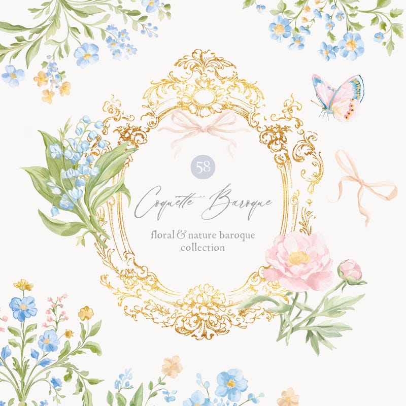 Watercolor Royal Frame - Etsy UK