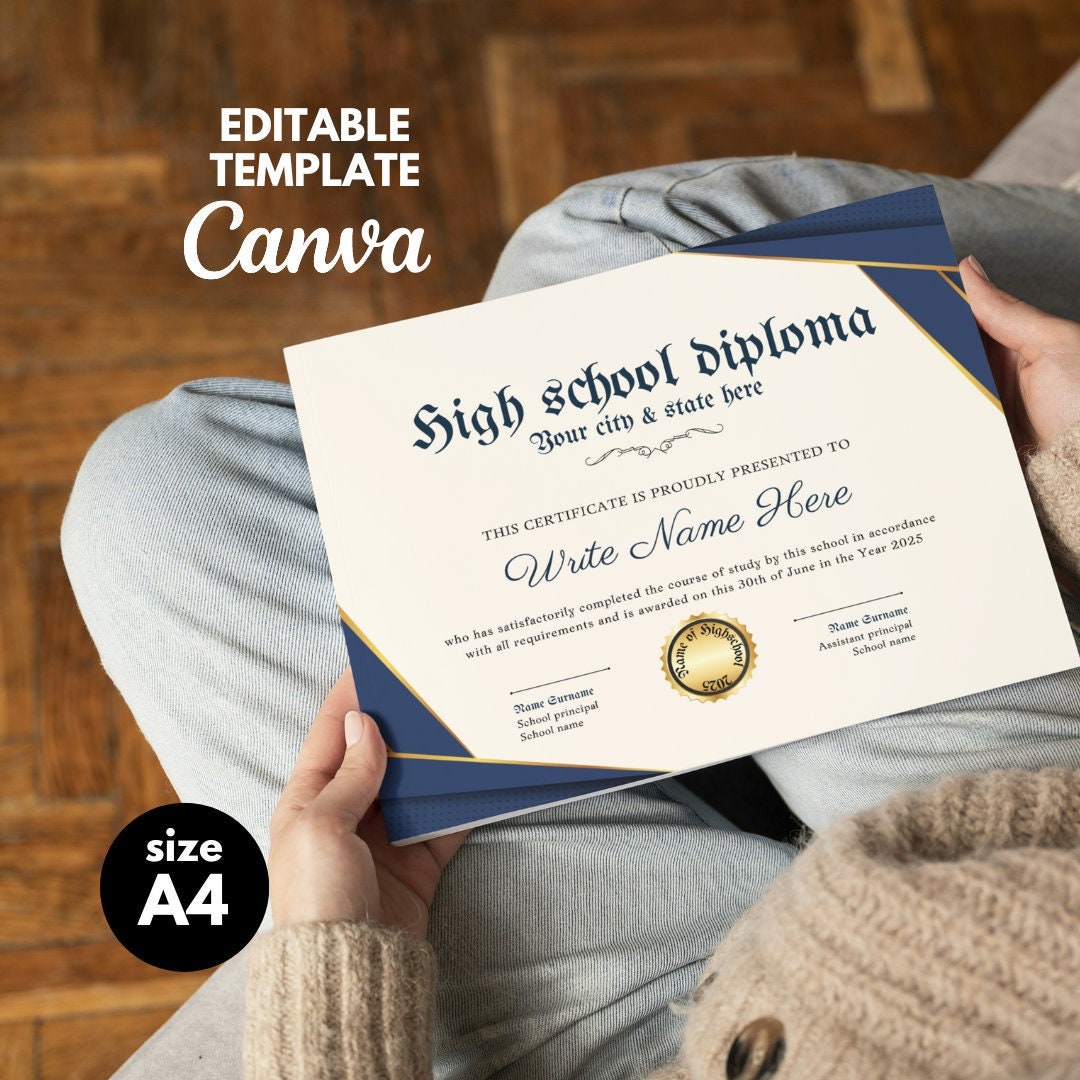 High School Diploma, Home School Diploma, Diploma Template, Diploma ...
