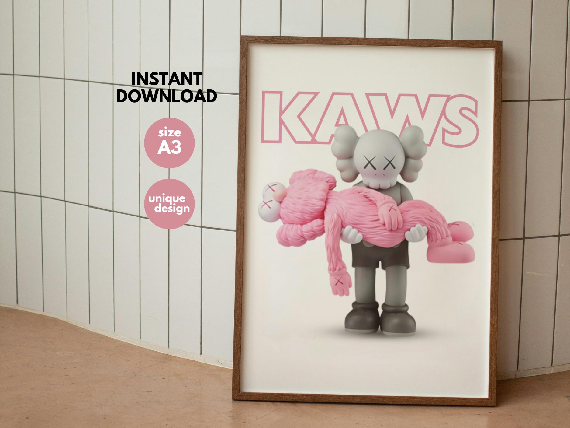 Kaws Wall Art, Kaws Poster, Kaws Figure, Hypebeast Decor, Masculine ...