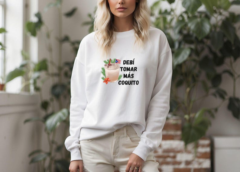 Latino Holiday Sweater, Hispanic Sweatshirt, Holiday Drink, Specialty ...
