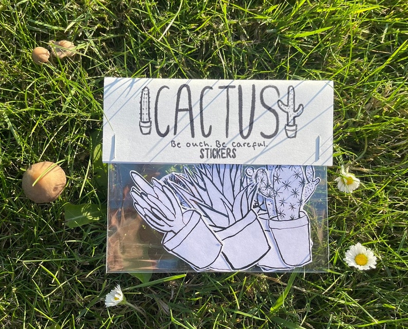 Cactus Pack of Stickers | Black and White Plants - Etsy