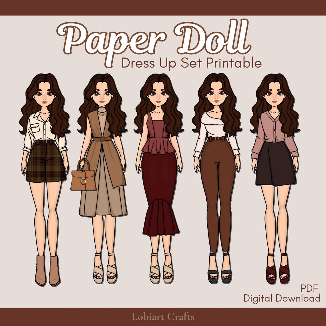 Pretty Paper Doll Dress up Printable - Etsy