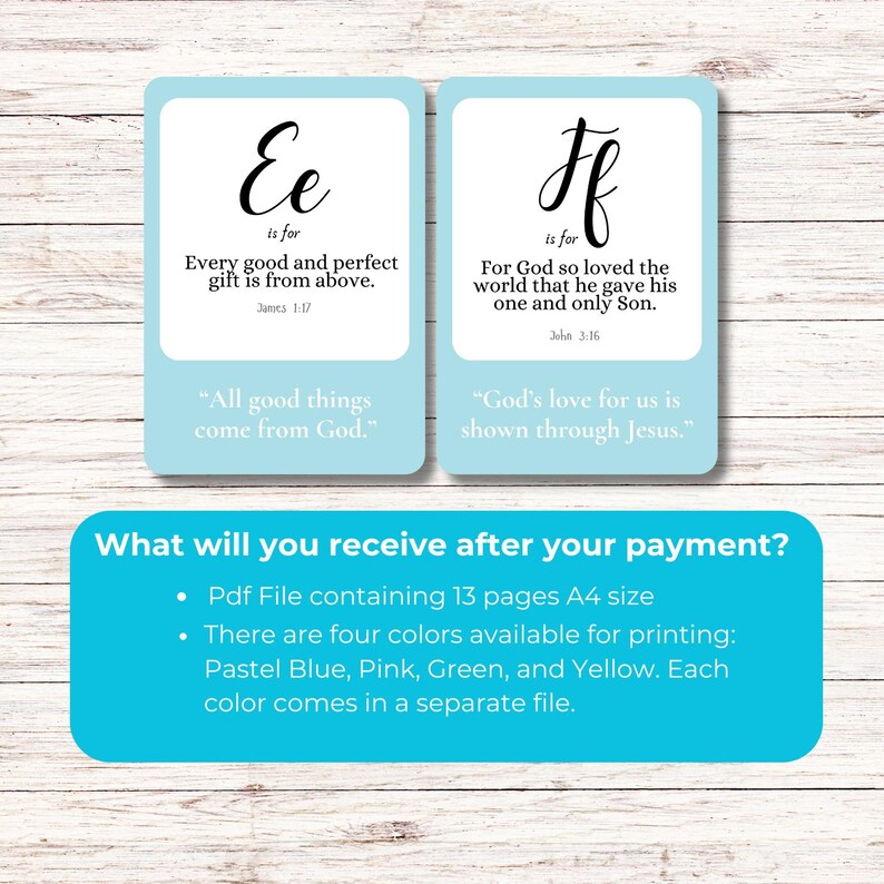 ABC Bible Verses Flash Cards Printable - Etsy