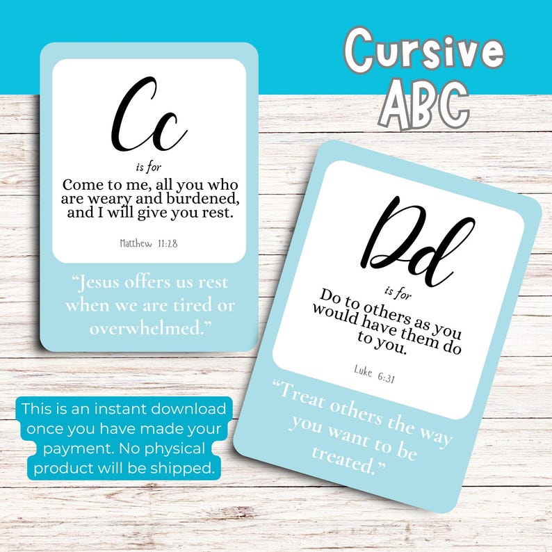 ABC Bible Verses Flash Cards Printable - Etsy