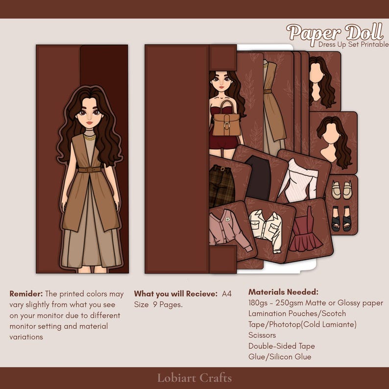 Pretty Paper Doll Dress up Printable - Etsy