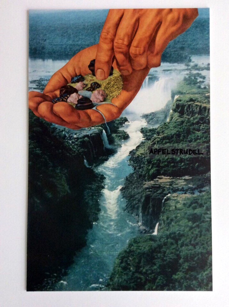 Waterfall Art, Art Collage, Creation, Surreal Art, Retro Art, Nature ...