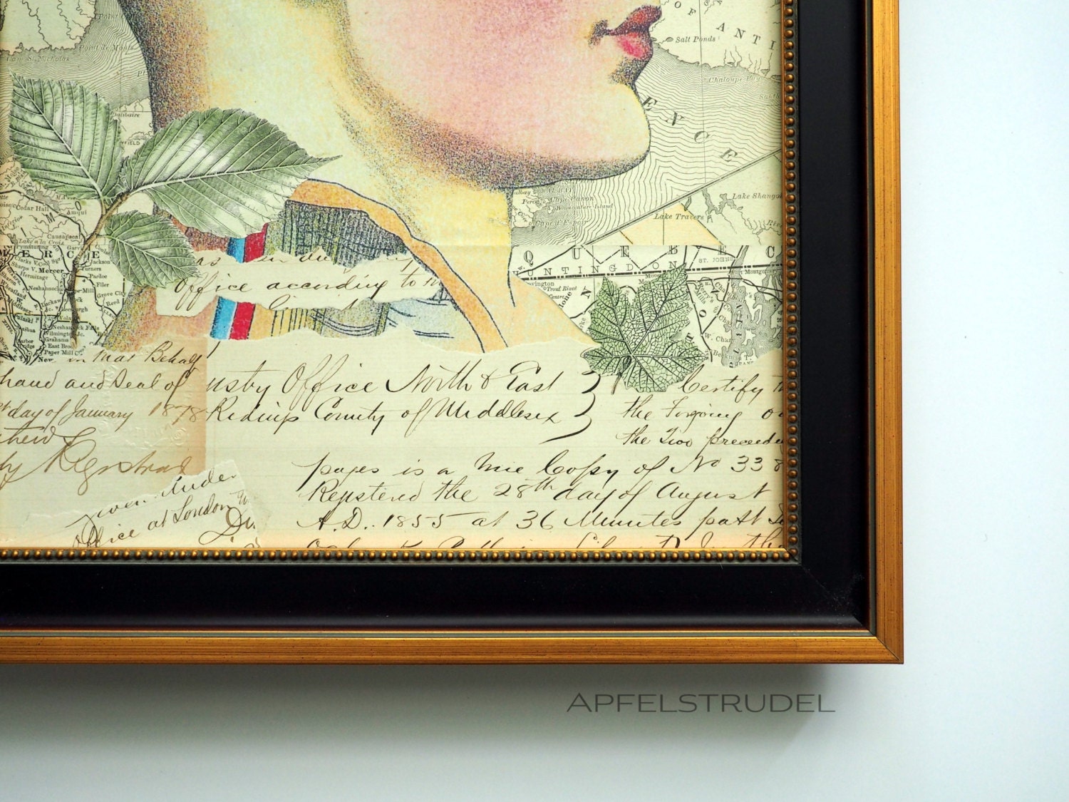 Framed Collage Artwork, Gift for Doctor, Physiognomy, Phrenology, Chart ...