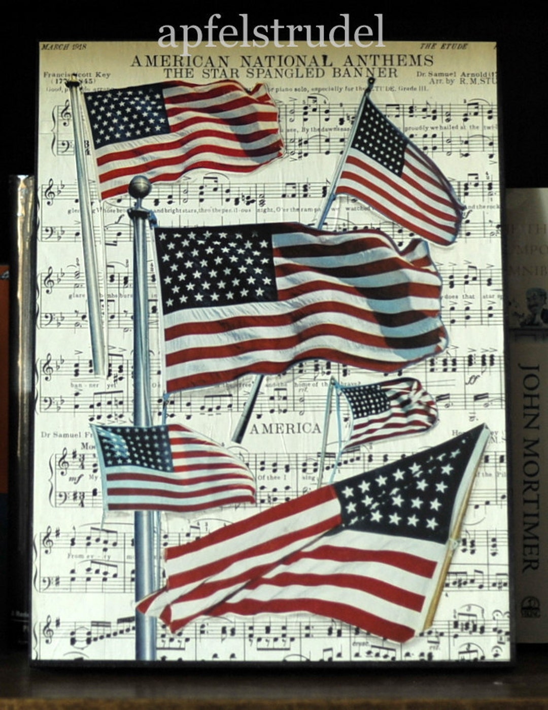ARTWORK. the Star Spangled Banner. Art Collage Using Vintage Flag ...