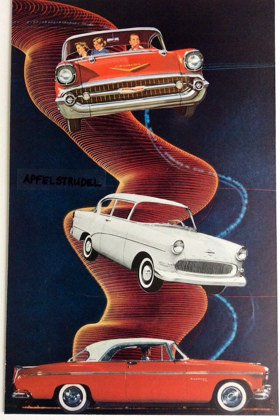 Cars. Art Collage. Vintage Cars. Vortex. Retro Cars. Retro | Etsy
