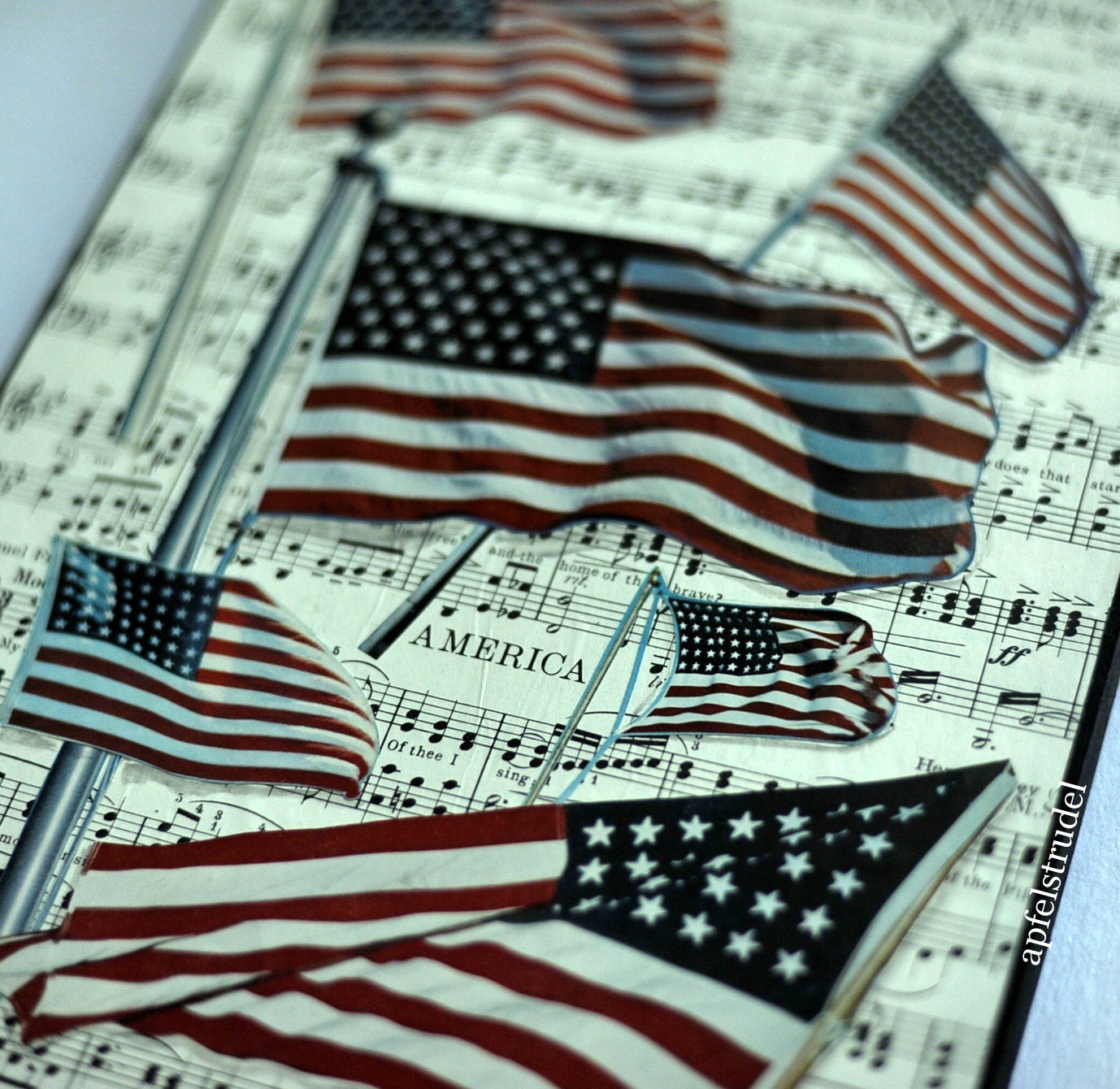ARTWORK. the Star Spangled Banner. Art Collage Using Vintage Flag ...