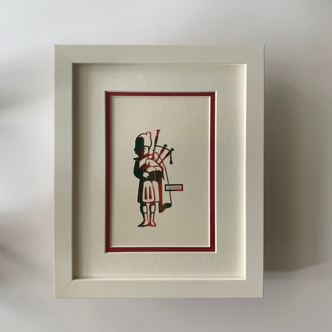 ARTWORK. Macphee Clan / Tartan. the Bagpiper. Matted / Framed Diecut ...
