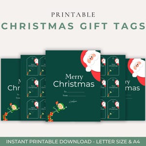Printable Green Christmas Gift Tags DIY Christmas Tags Christmas Gift ...