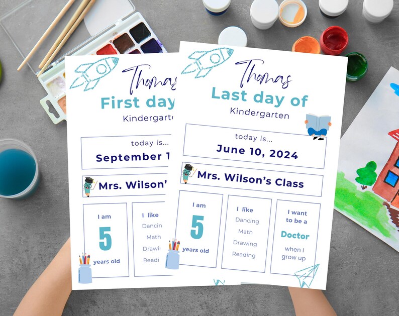Back to School Flyer First Day of School Sign Editable Template Last ...