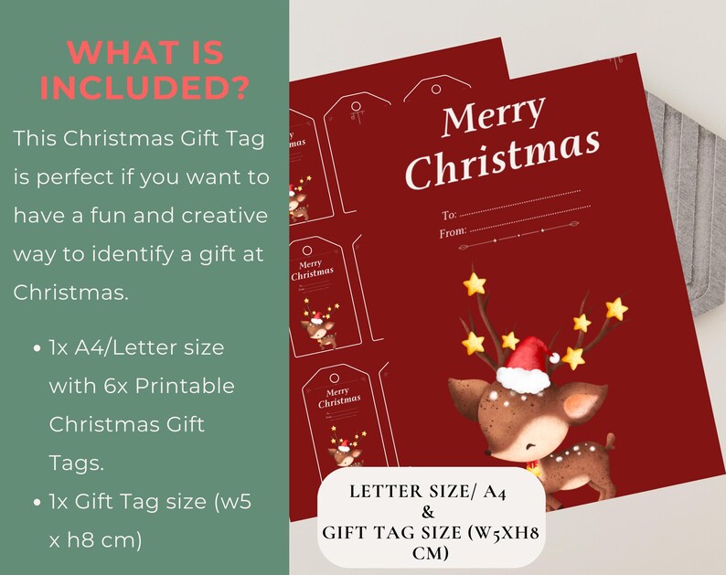 Printable Red Gold Christmas Gift Tags DIY Christmas Tags Christmas ...