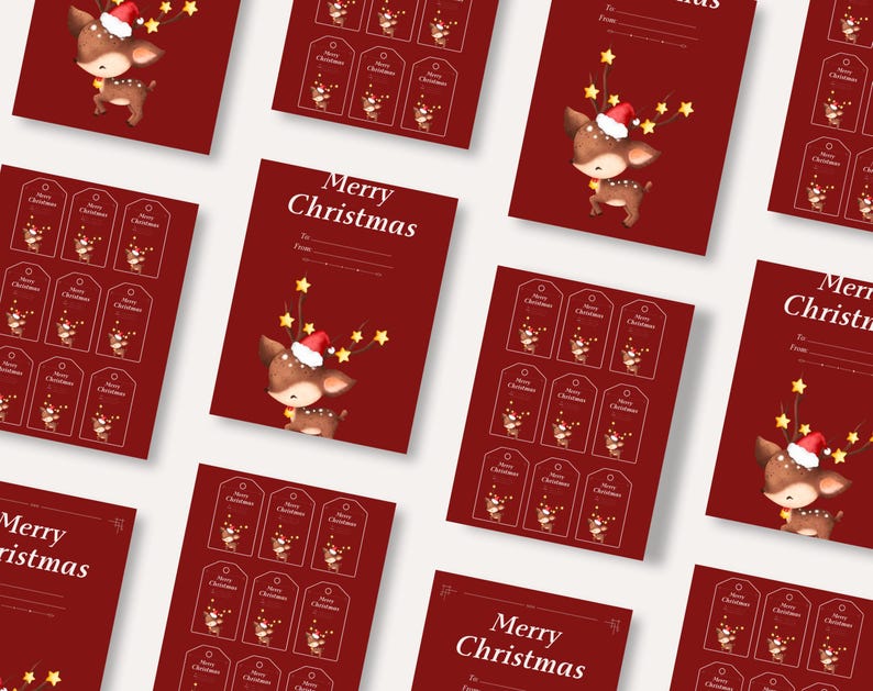 Printable Red Gold Christmas Gift Tags DIY Christmas Tags Christmas ...