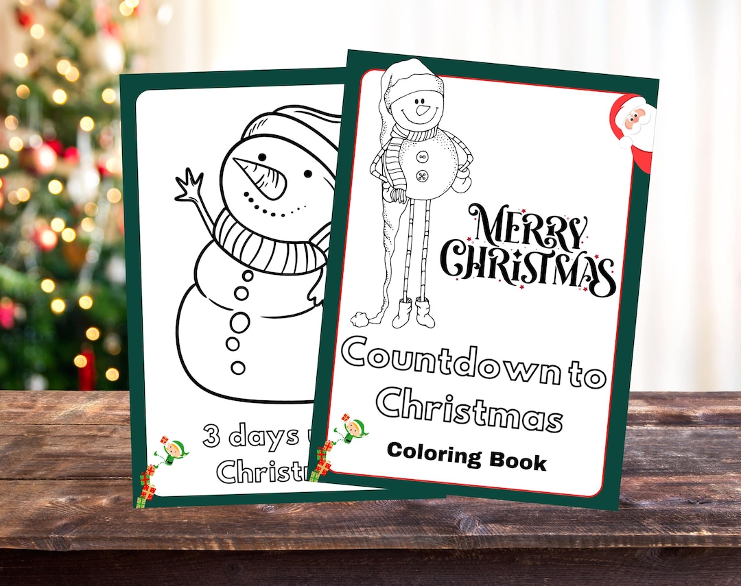 Countdown to Christmas Coloring Pages 26 Pages Green Printable Coloring ...