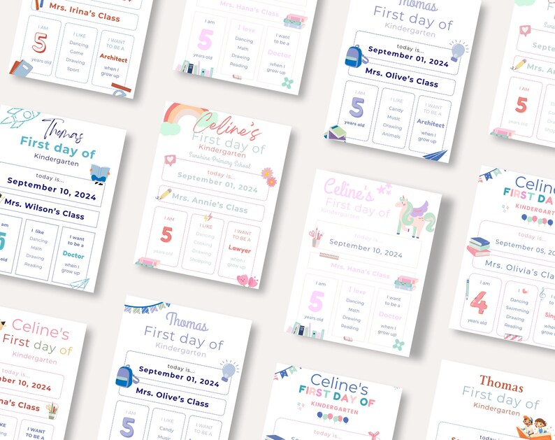 Back to School Flyer First Day of School Sign Editable Template Last ...