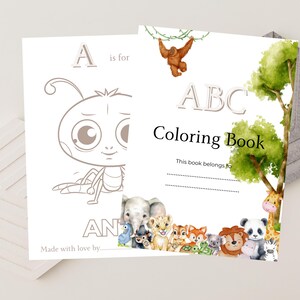 Printable ABC Alphabet Book Baby First ABC Book Preschool Kids Coloring ...