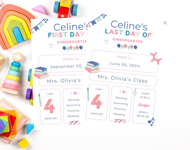 Back to School Flyer First Day of School Sign Editable Template Last ...