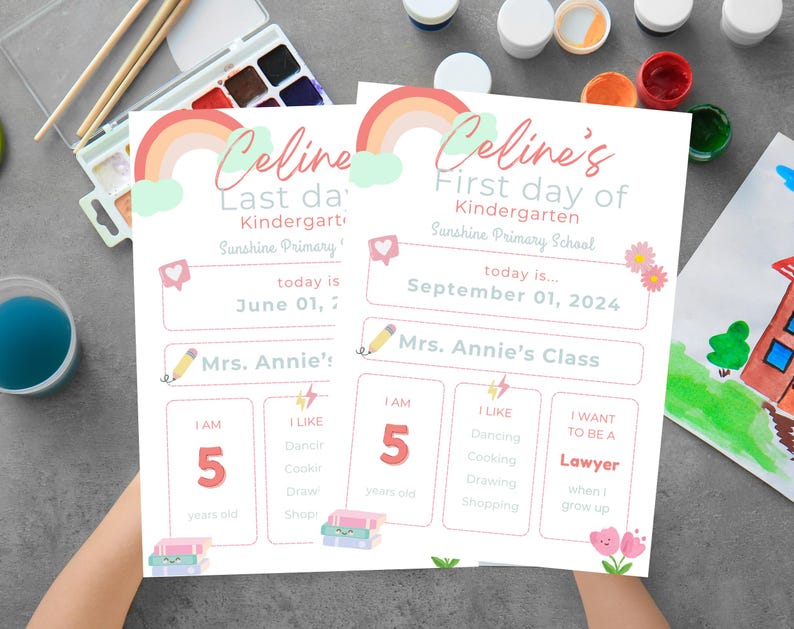 Back to School Flyer First Day of School Sign Editable Template Last ...