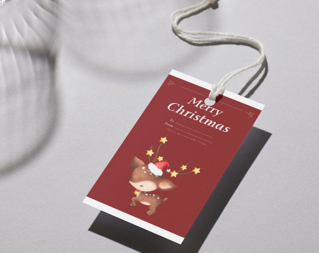 Printable Red Gold Christmas Gift Tags DIY Christmas Tags Christmas ...