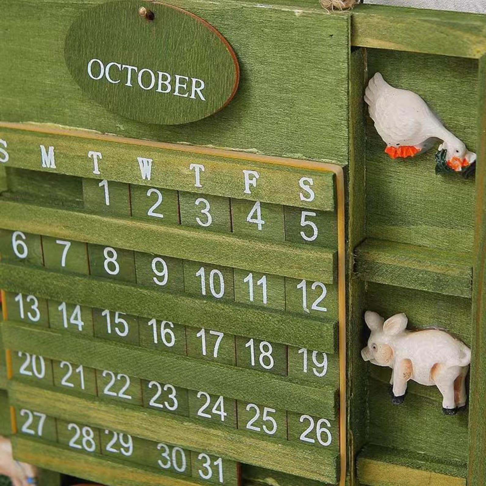 Cute Pet Farm Theme Perpetual Calendar.retro Pastoral Style Handmade ...