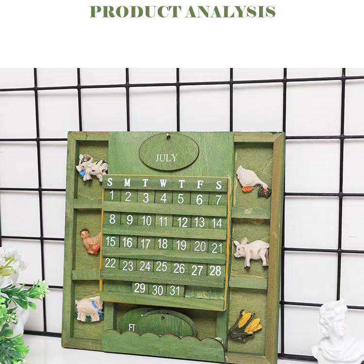 Cute Pet Farm Theme Perpetual Calendar.retro Pastoral Style Handmade ...