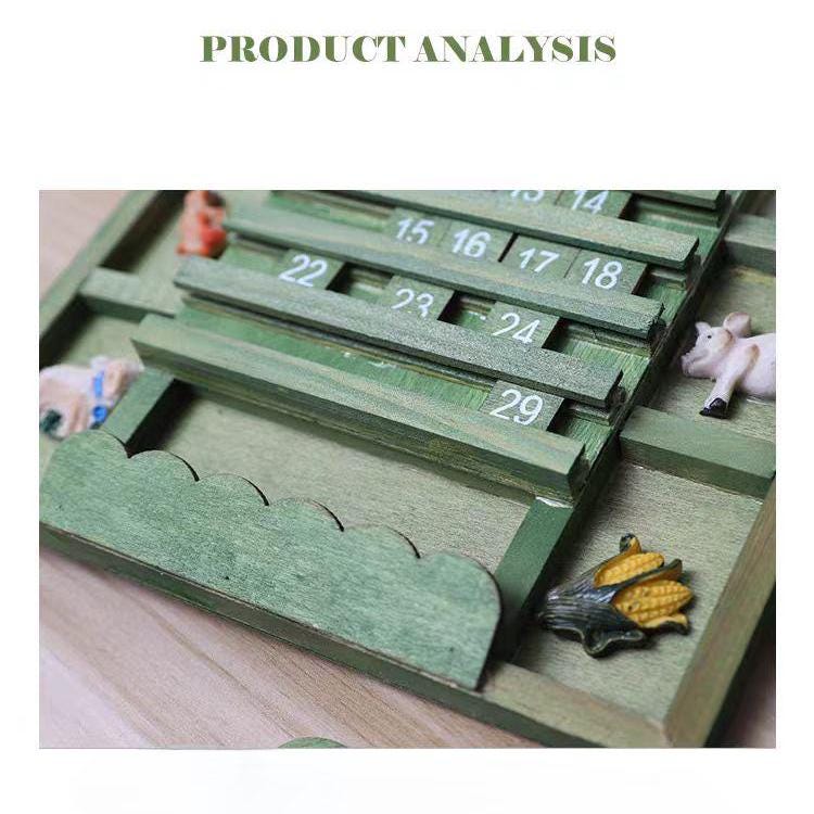 Cute Pet Farm Theme Perpetual Calendar.retro Pastoral Style Handmade ...