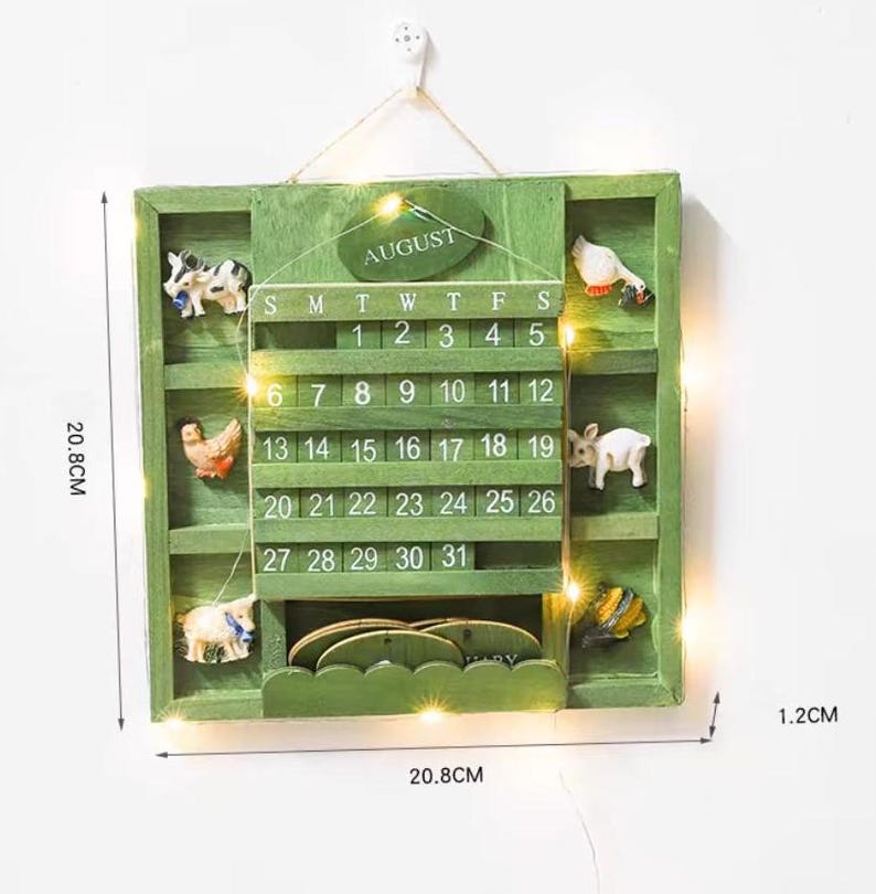 Cute Pet Farm Theme Perpetual Calendar.retro Pastoral Style Handmade ...