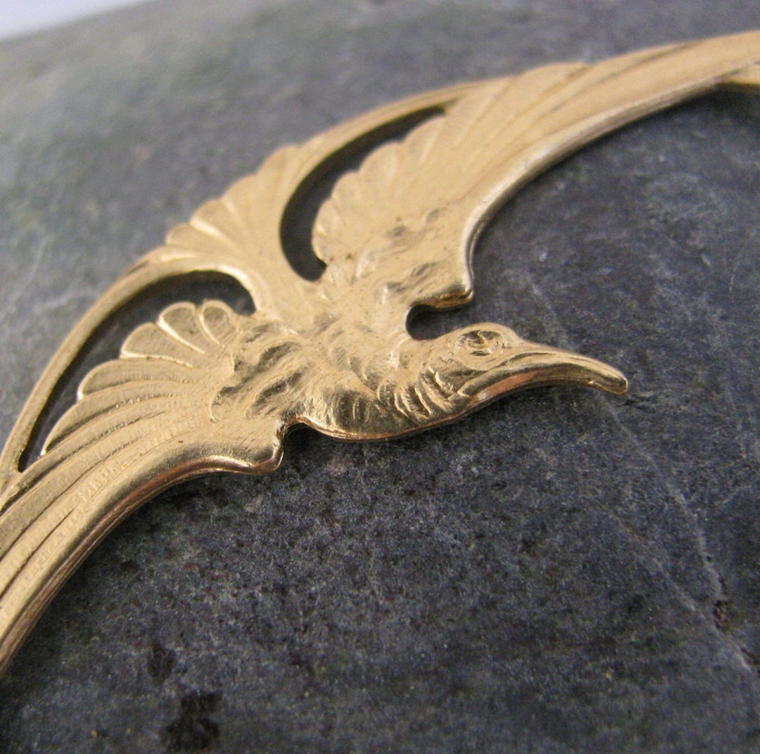 Flying Bird Large Brass Metal Stamping 1421 - 1 Piece - Etsy