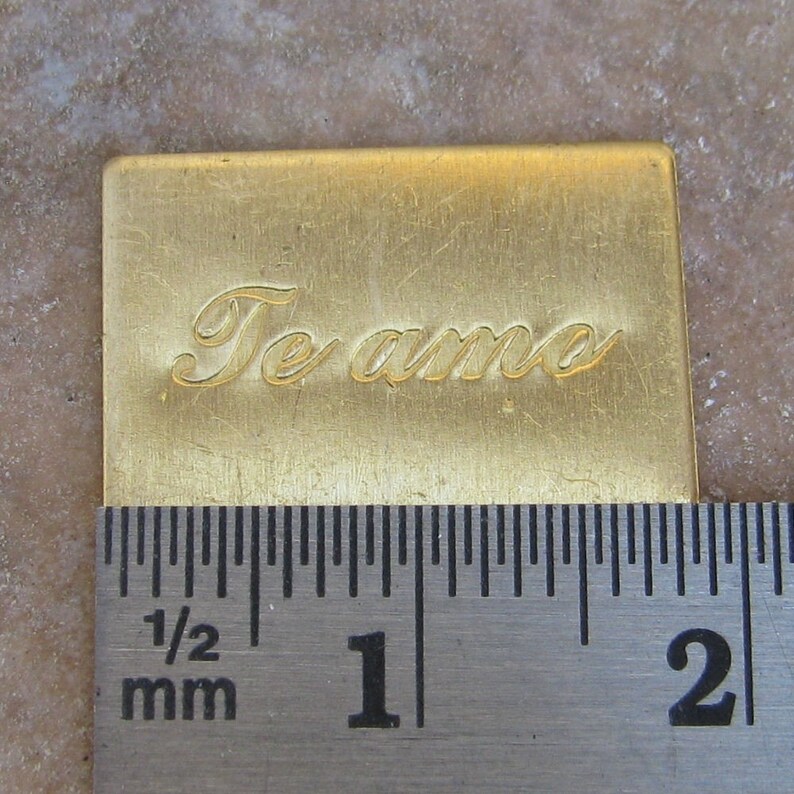 6 Small Raw Brass Te Amo Letters Only 746IT I Love You Letters in ...