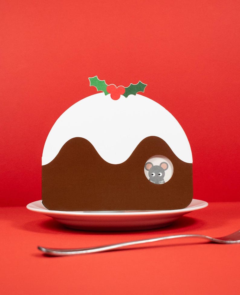 Figgy Pudding Christmas Greeting Card: Holiday Dessert Illustration ...