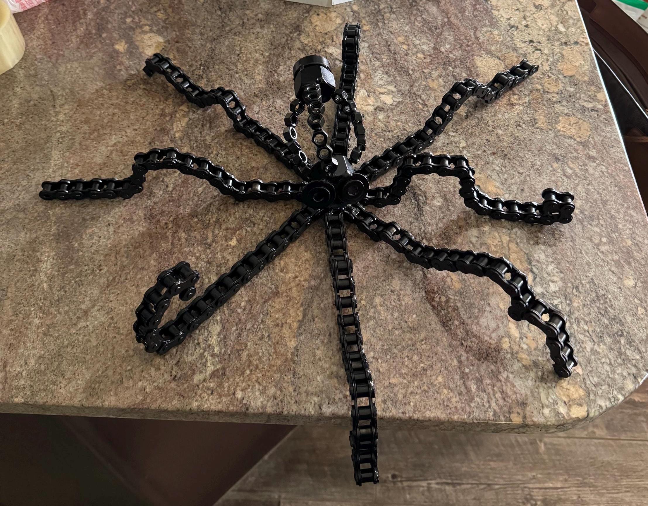 Welded Metal Chain Octopus Sculpture - Etsy